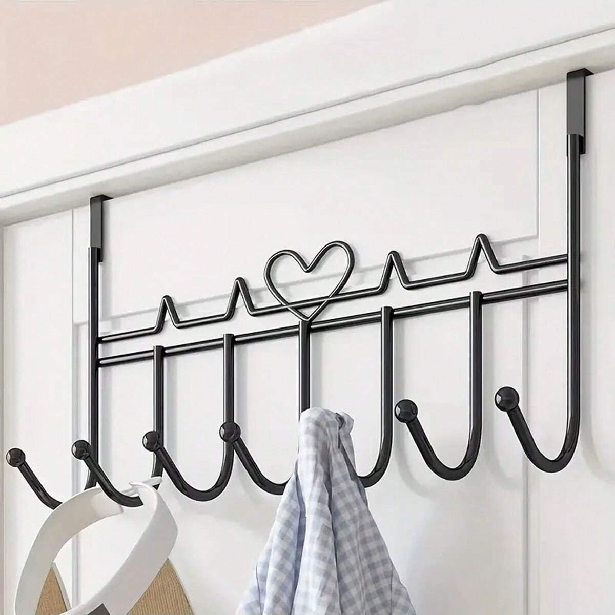 Wintrade Over The Door Hook,Over Door Towel Rack with 7-Dual Coat Hooks ...