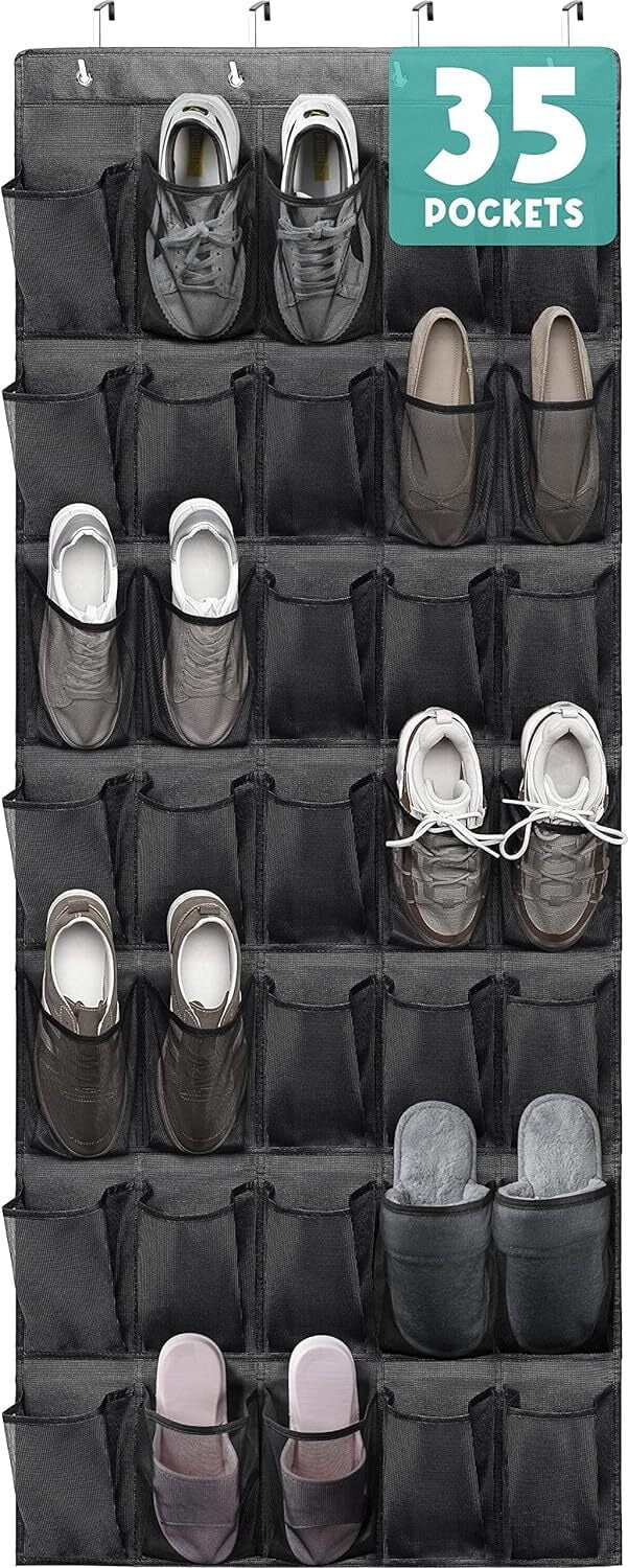Wintrade Over the Door Shoe Organizers, with 35 Large Thickened Mesh ...