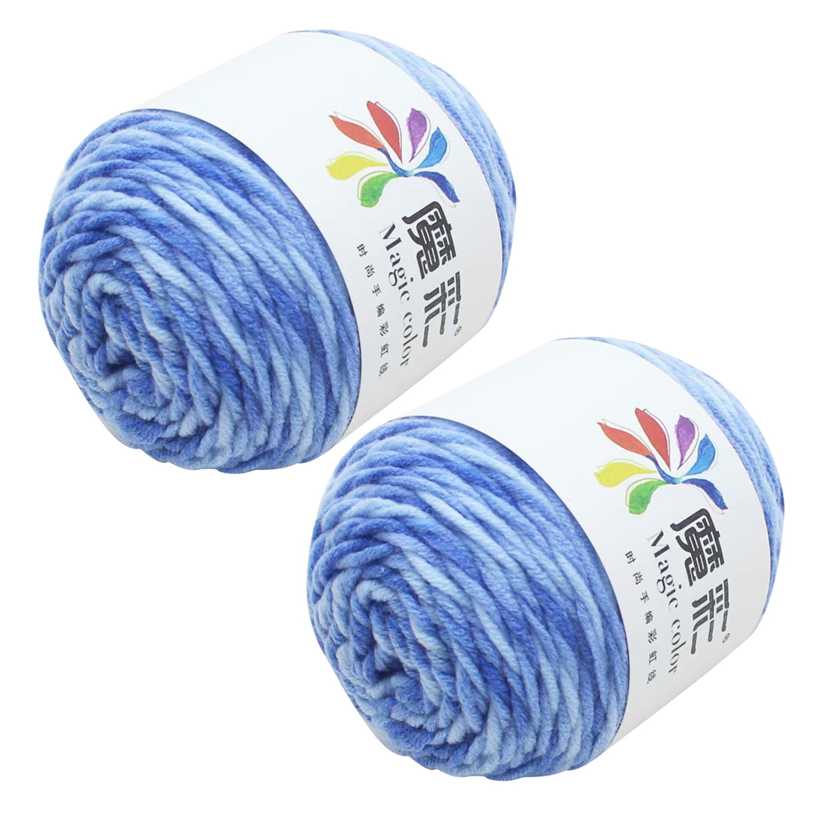 Winty Crochet Yarn,Medium Weight Yarn,2Pc Crochet Kit Yarn 5 of Rainbow ...