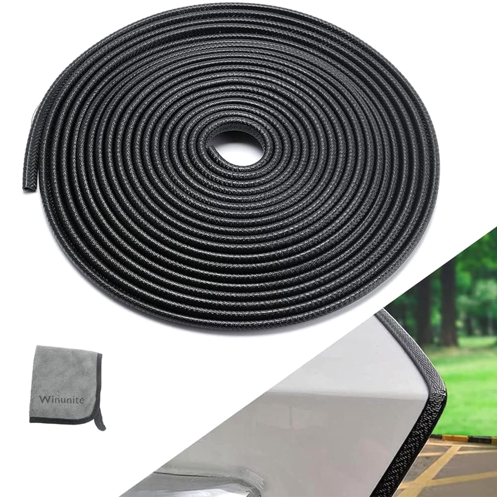 Winunite 32.8Ft(10M) Car Door MMF7 Edge Guards Black, Fits Most ...