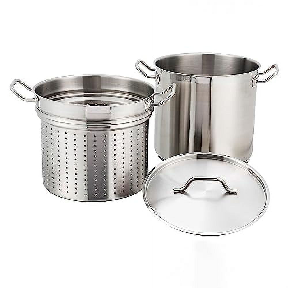 Winware SSDB-16S Stainless 16 Quart Steamer/Pasta Cooker with Cover ...