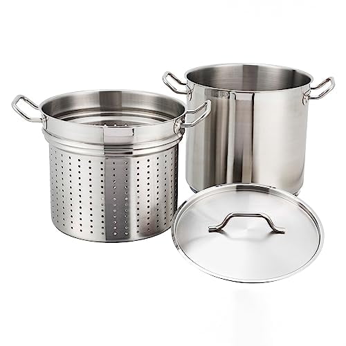 Winware Stainless 20 Quart Steamer/Pasta Cooker with Cover - Walmart.com