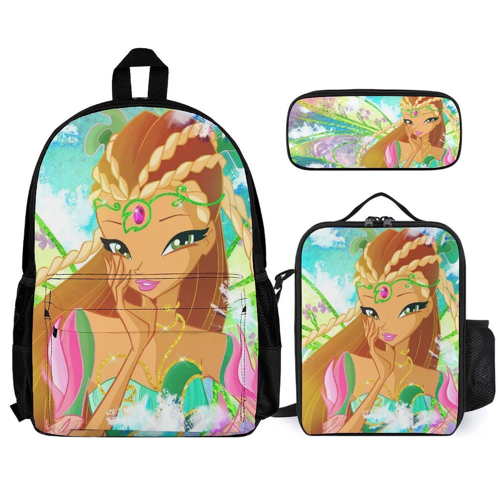 Winx Club 3Pcs Backpacks Sets with Lunch Bag And Pencil Case for Work ...