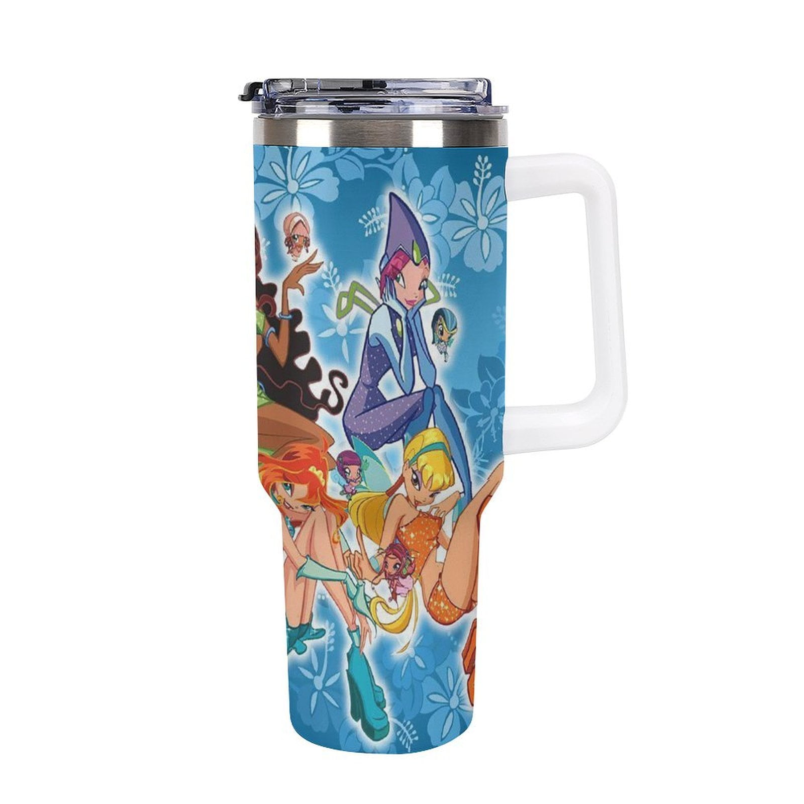 Winx Club 40 Oz Tumbler With Handle And Straw, Stainless Steel Vacuum ...