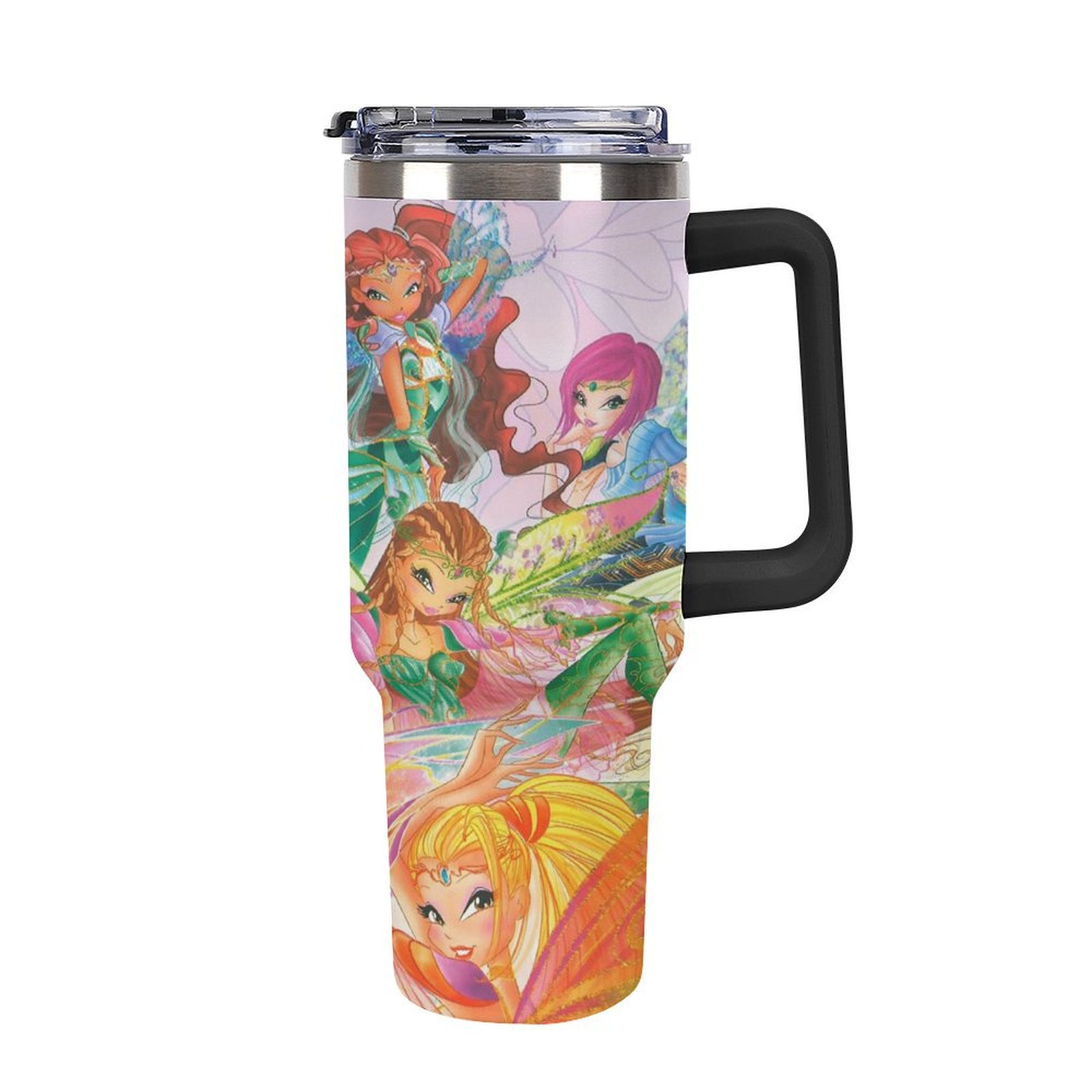 Winx Club 40 Oz Tumbler With Handle And Straw, Stainless Steel Vacuum ...