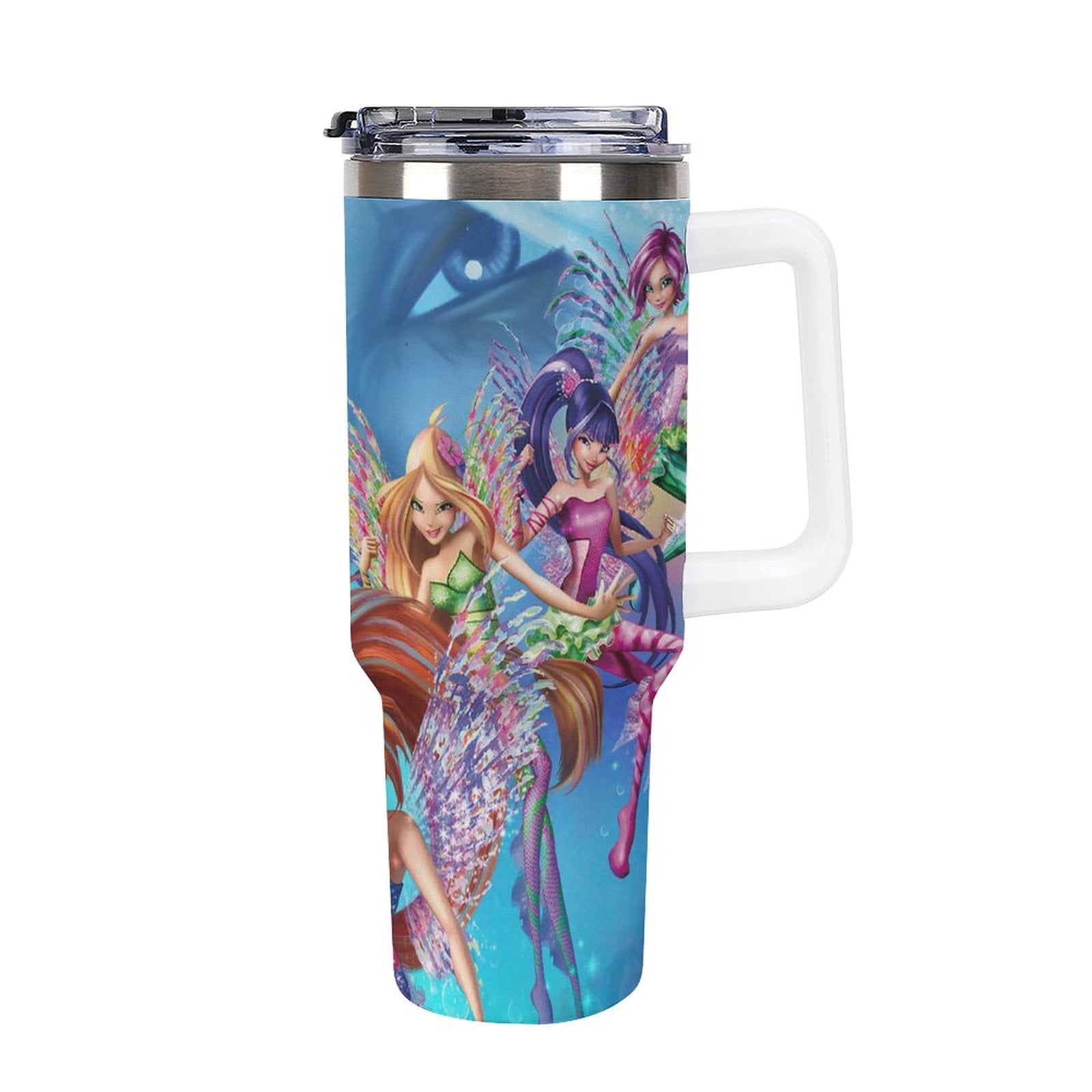 Winx Club 40 Oz Tumbler With Handle And Straw, Stainless Steel Vacuum ...