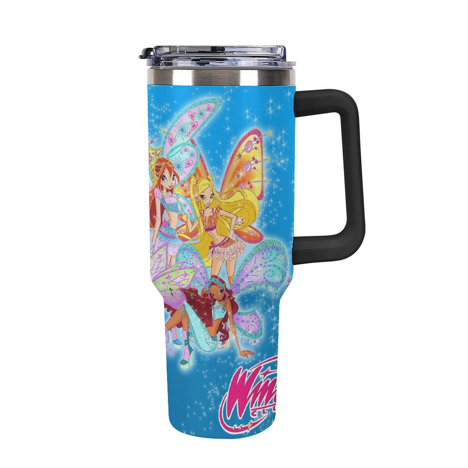 Winx Club 40 Oz Tumbler With Handle And Straw, Stainless Steel Vacuum ...
