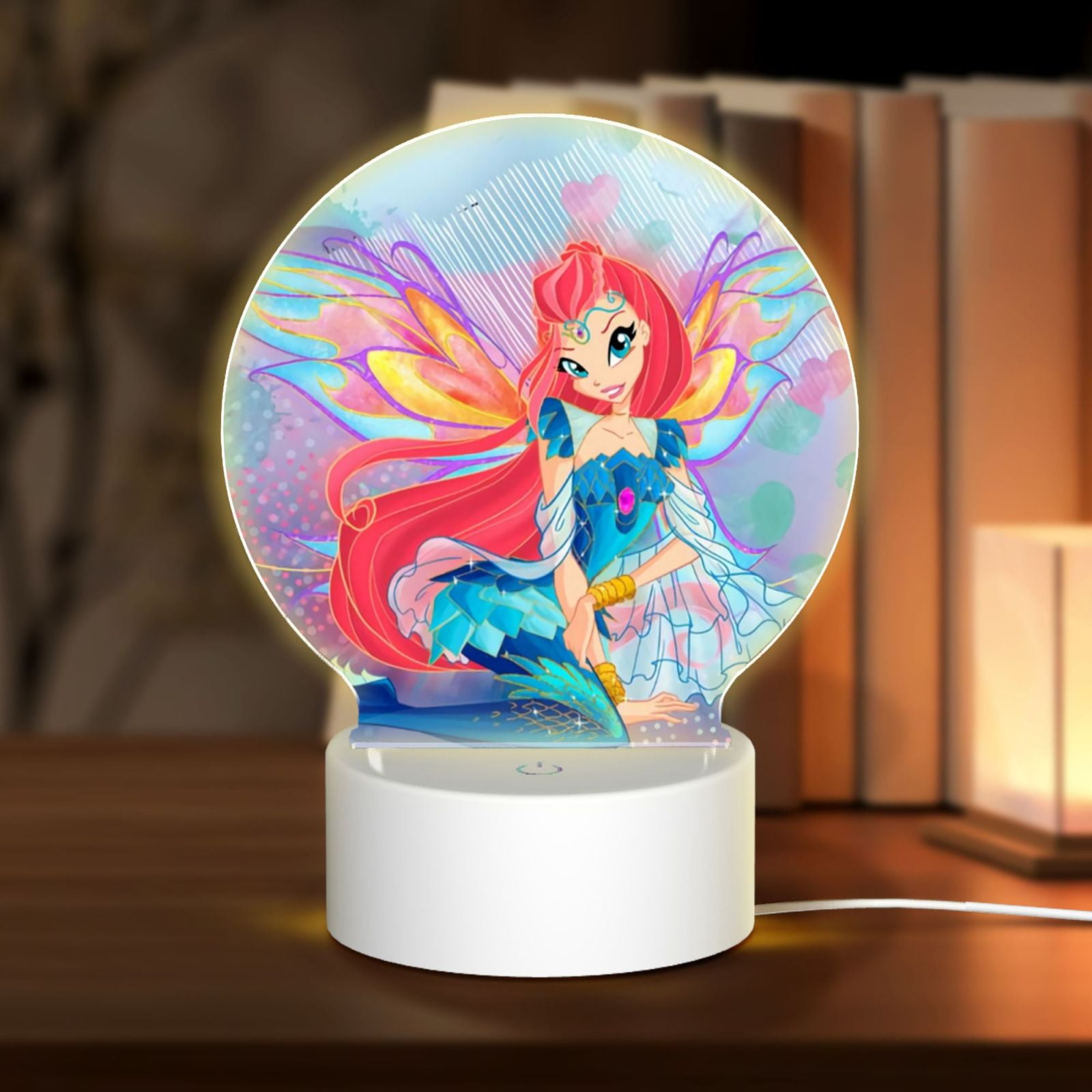 Winx Club Anime Round Acrylic Night Light Is Suitable For Rooms ...