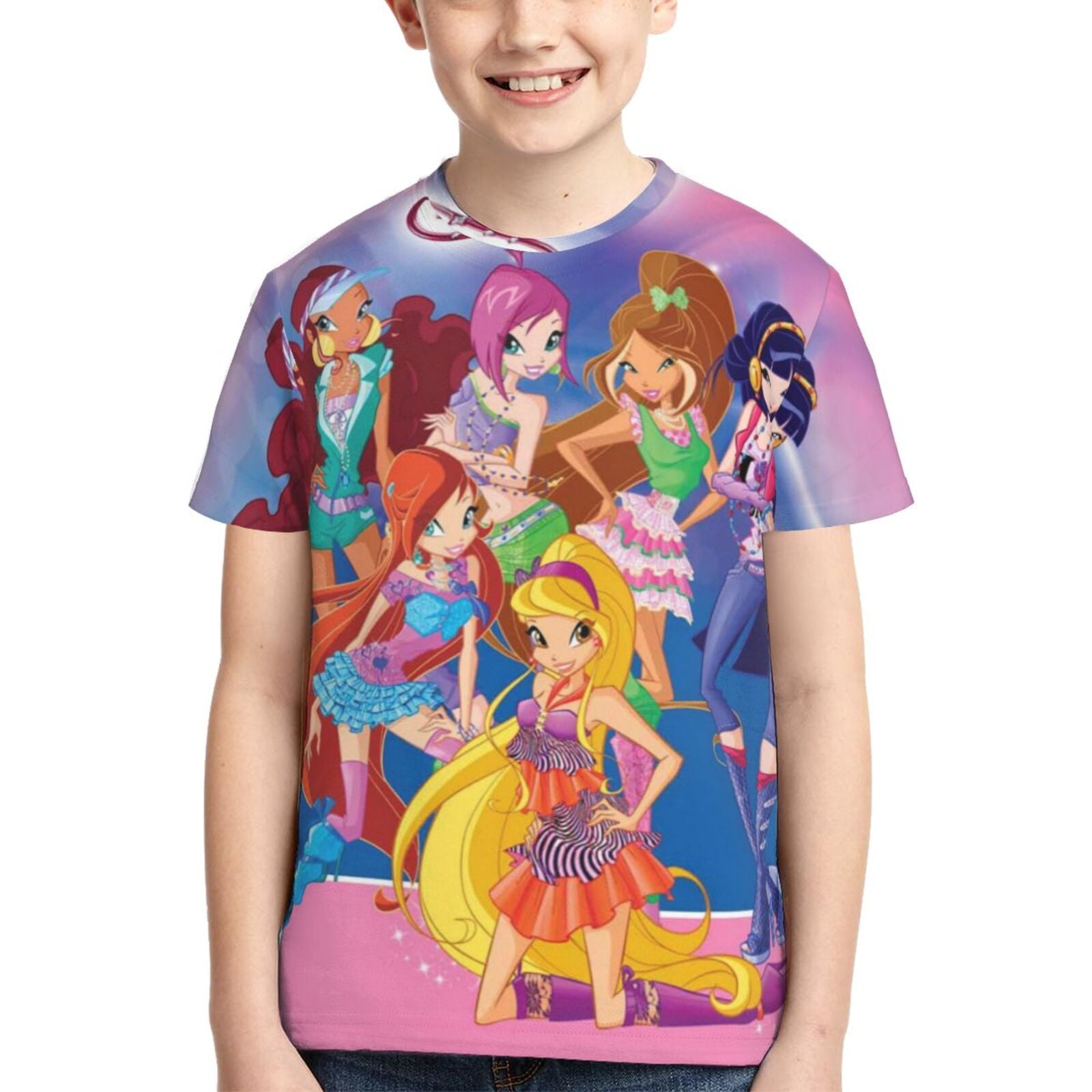 Winx Club Boys Girls T-Shirt 3d Print Graphic Short Sleeve Tee Shirt ...