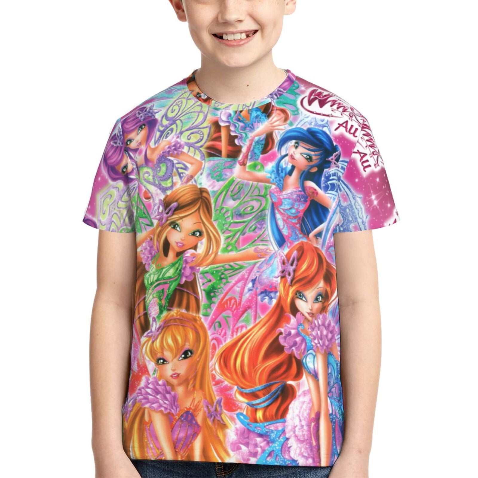 Winx Club Boys Girls T-Shirt 3d Print Graphic Short Sleeve Tee Shirt ...