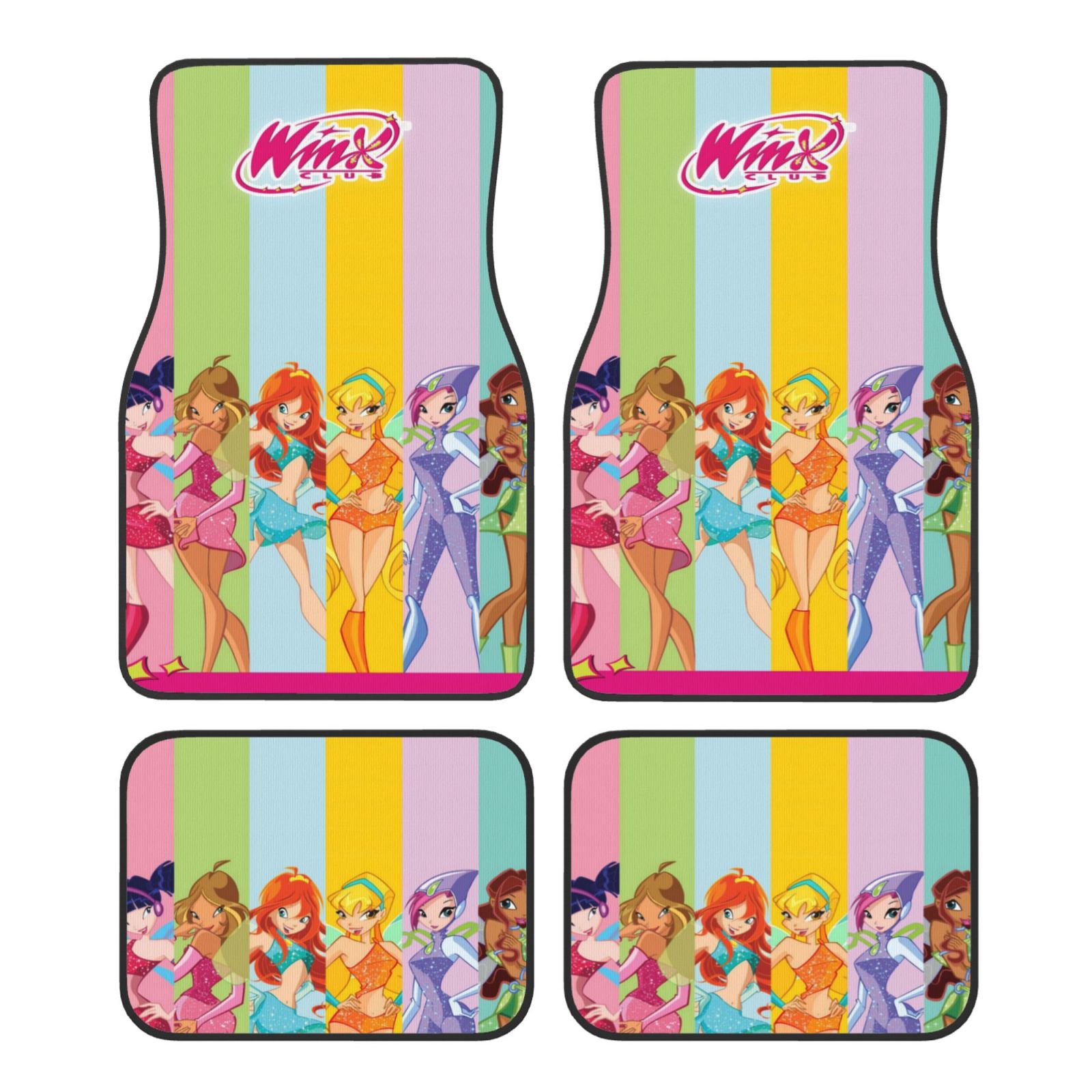 Winx Club Car Floor Mats Set of 4, Anti-Skid Universal Automotive ...