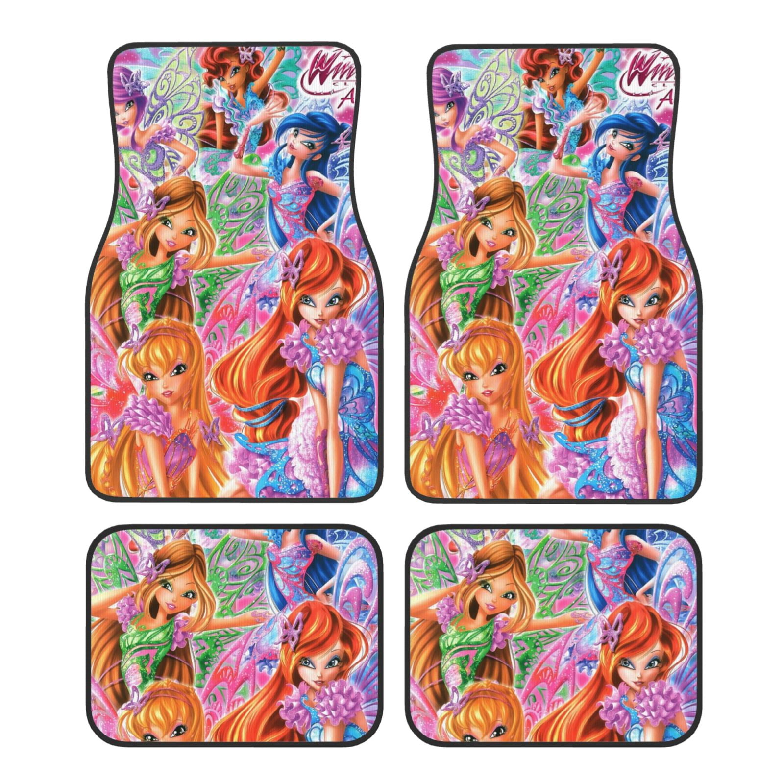 Winx Club Car Floor Mats Set of 4, Anti-Skid Universal Automotive ...