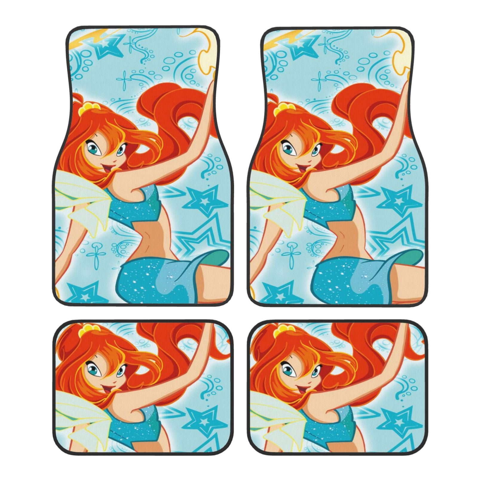 Winx Club Car Floor Mats Set of 4, Anti-Skid Universal Automotive ...