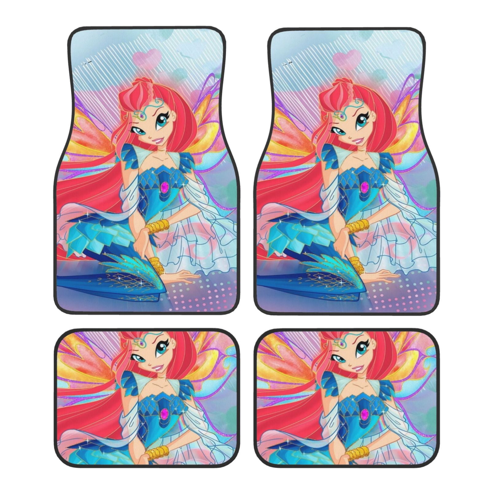 Winx Club Car Floor Mats Set of 4, Anti-Skid Universal Automotive ...