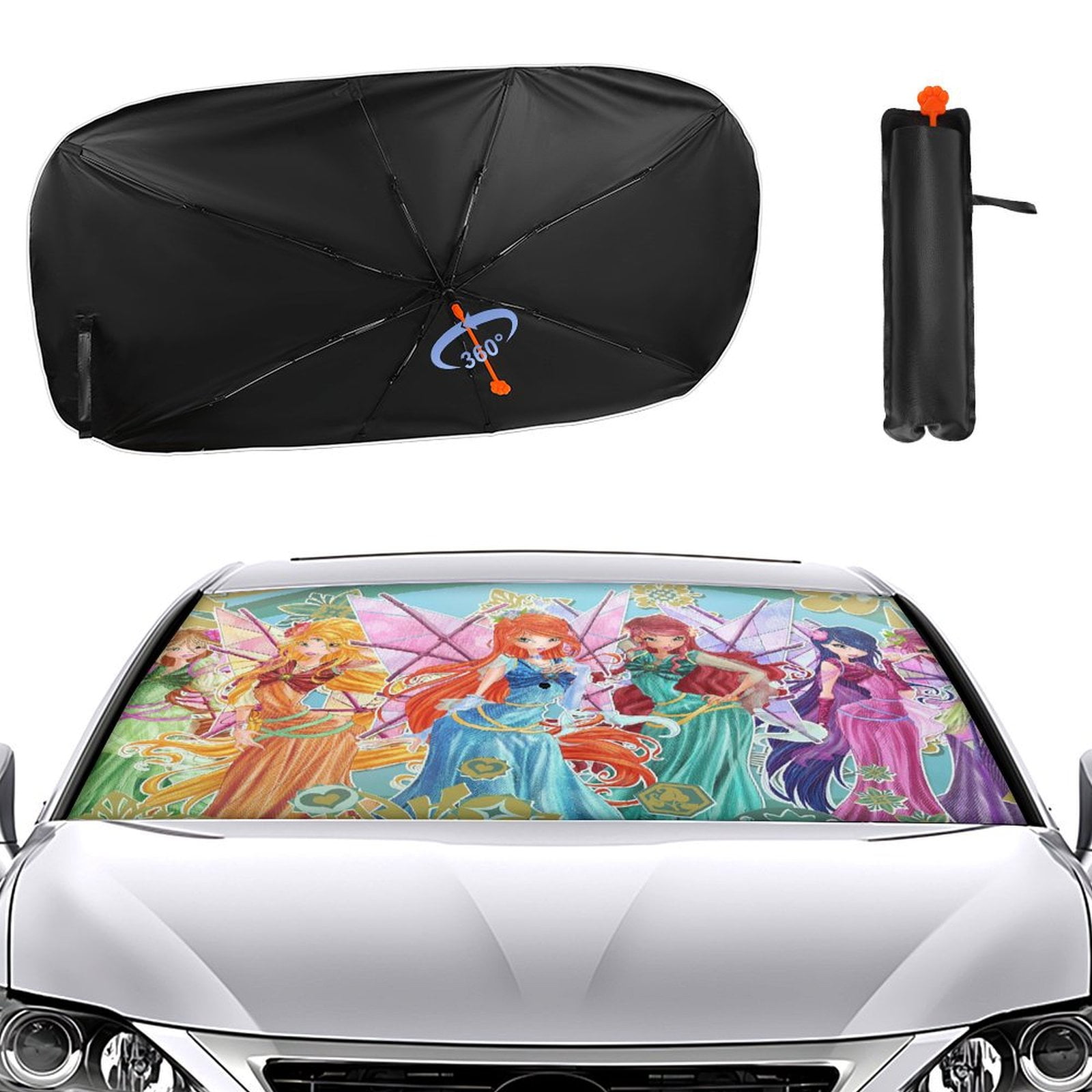 Winx Club Car Windshield Sunshade Umbrella - Foldable Car Windshield ...