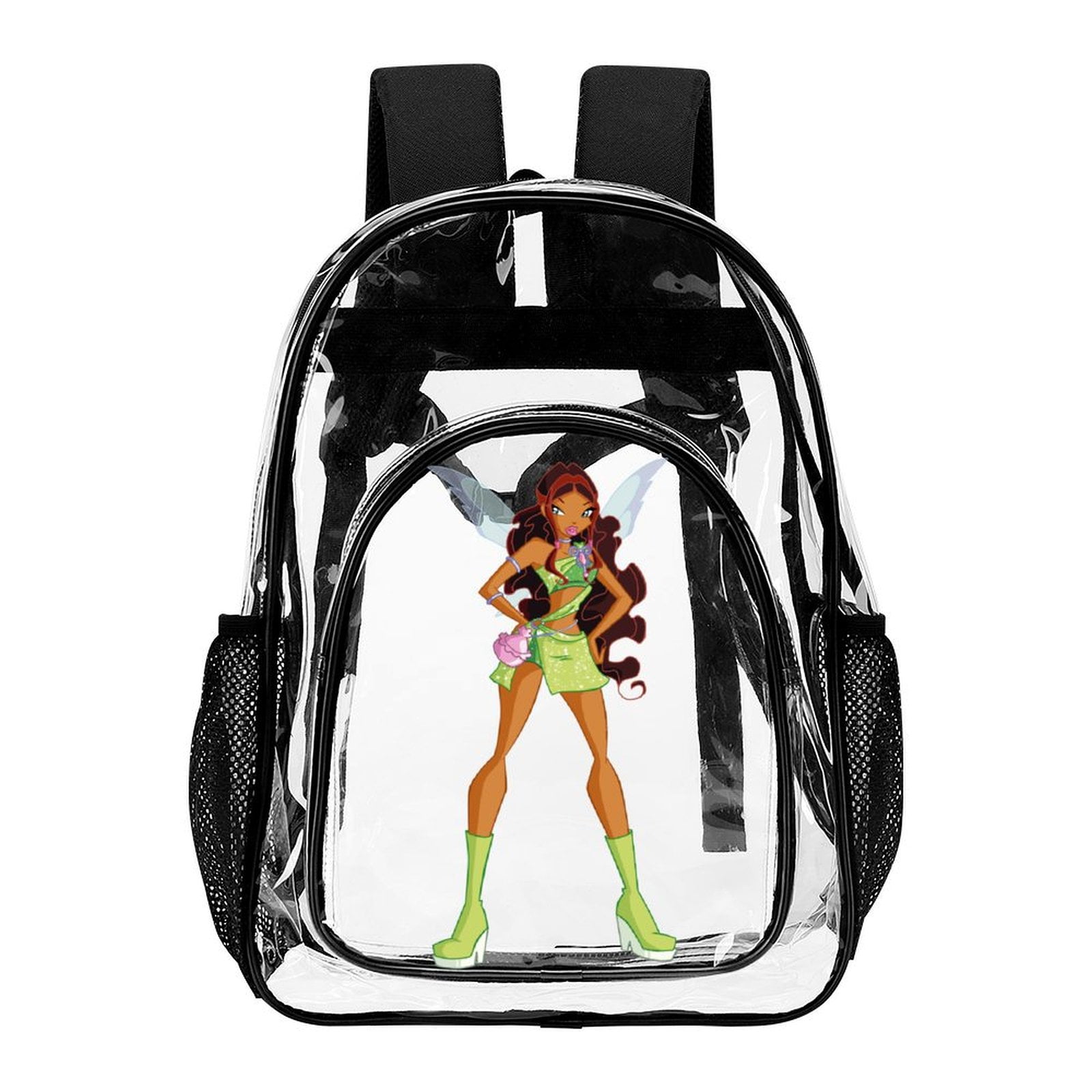 Winx Club Clear Backpack Heavy Duty Transparent Bag See Through Bookbag ...
