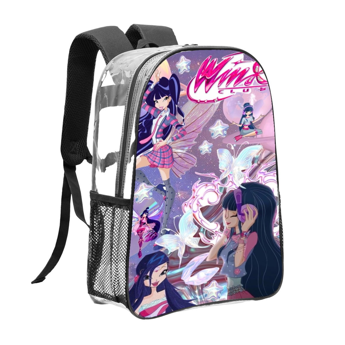 Winx Club Pattern Transparent Backpack Lightweight And fashionable ...