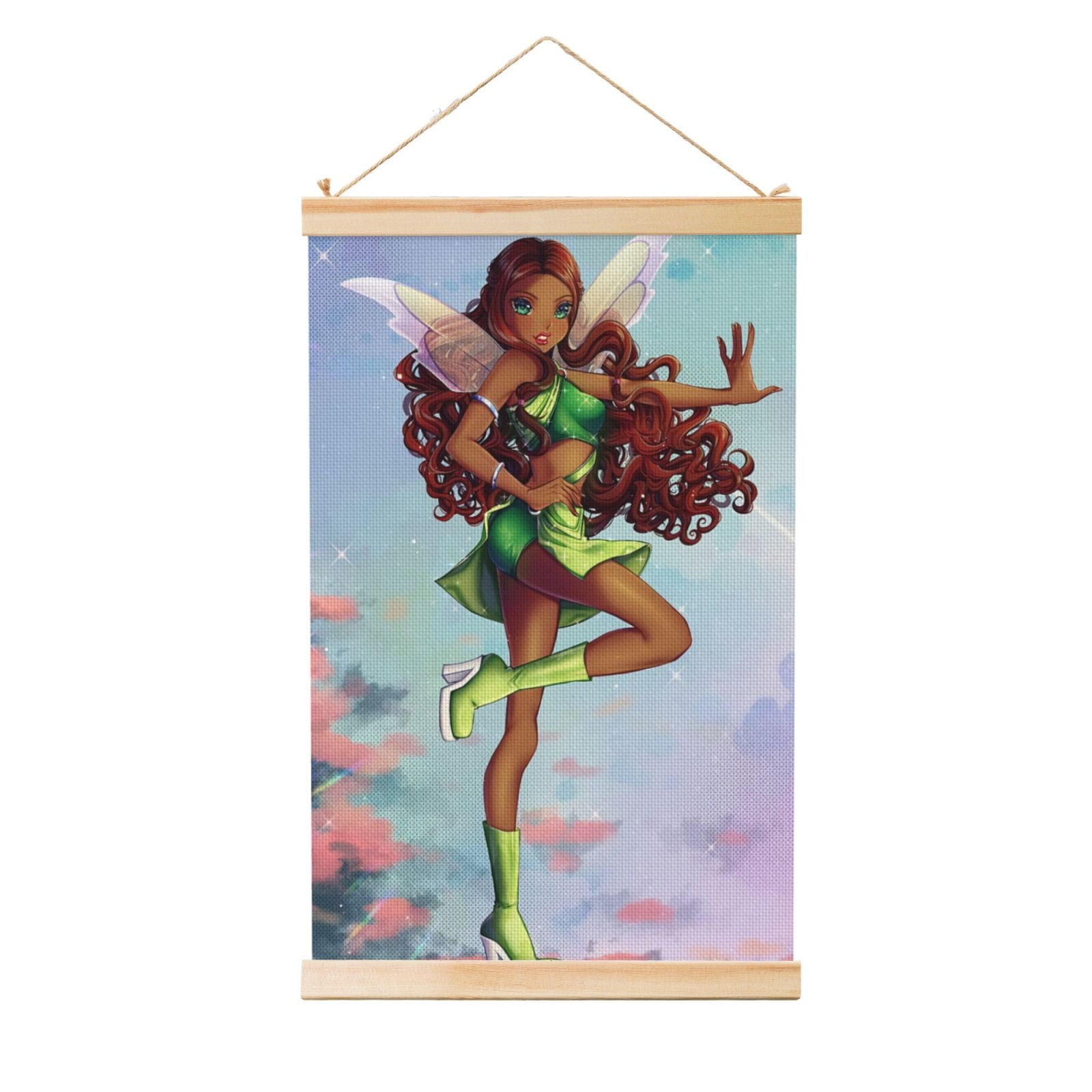 Winx Club Poster Canvas Wooden Shaft Hanging Poster Home Decor ...