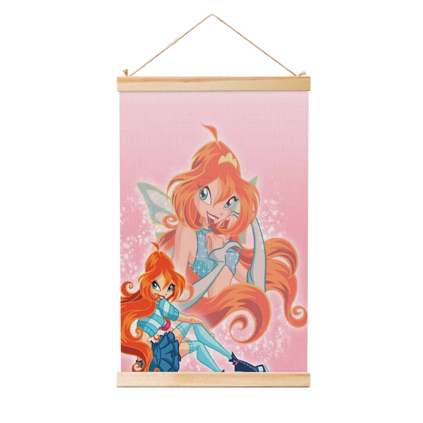 Winx Club Poster Canvas Wooden Shaft Hanging Poster Home Decor ...