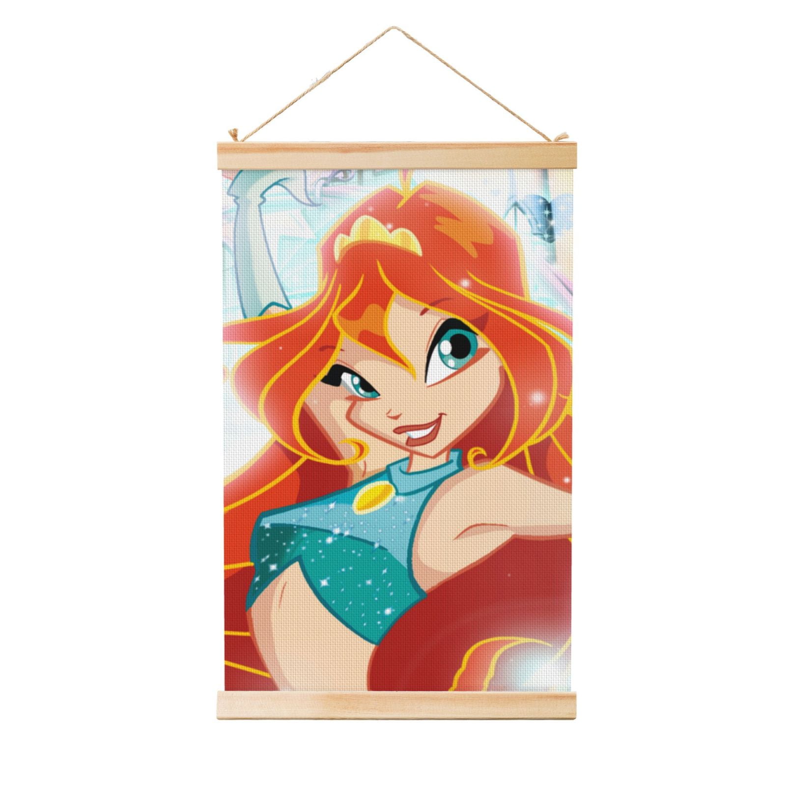 Winx Club Poster Canvas Wooden Shaft Hanging Poster Home Decor ...