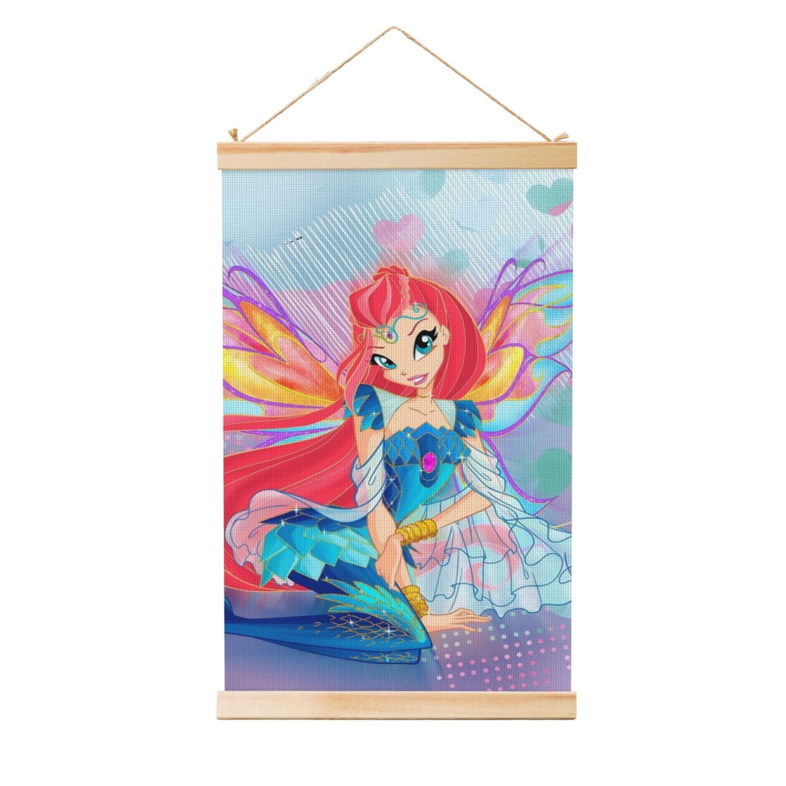 Winx Club Poster Canvas Wooden Shaft Hanging Poster Home Decor ...