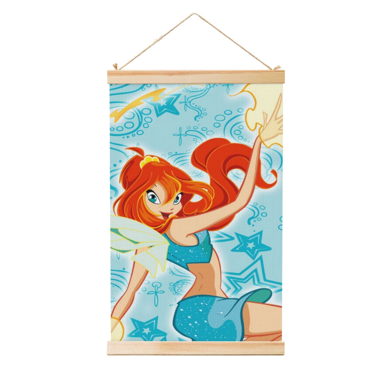 Winx Club Poster Canvas Wooden Shaft Hanging Poster Home Decor ...