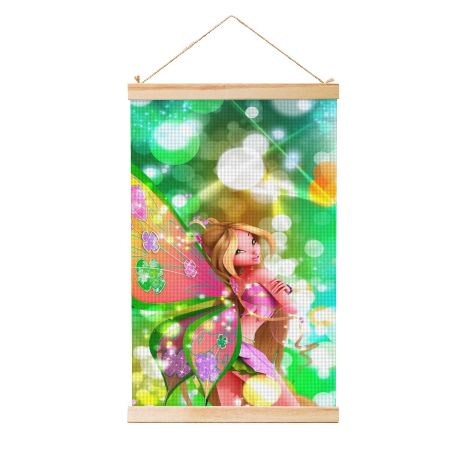 Winx Club Poster Canvas Wooden Shaft Hanging Poster Home Decor ...