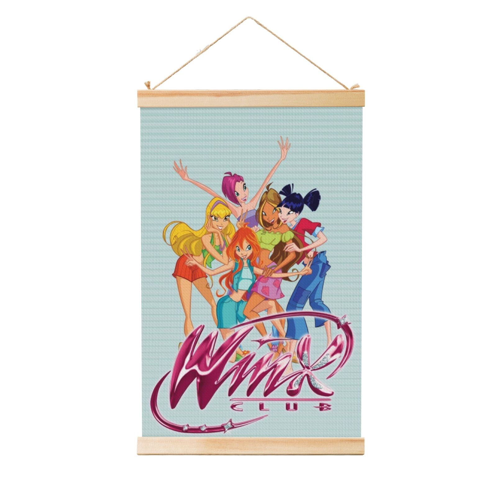 Winx Club Poster Canvas Wooden Shaft Hanging Poster Home Decor ...