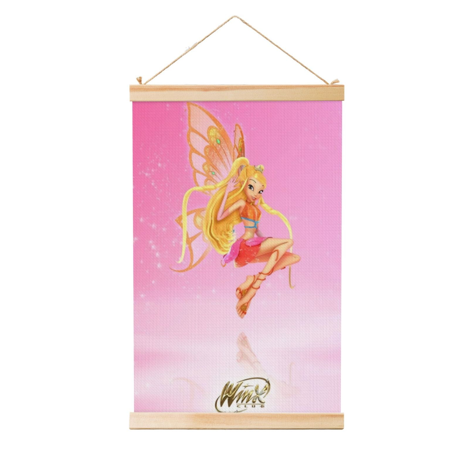 Winx Club Poster Canvas Wooden Shaft Hanging Poster Home Decor ...