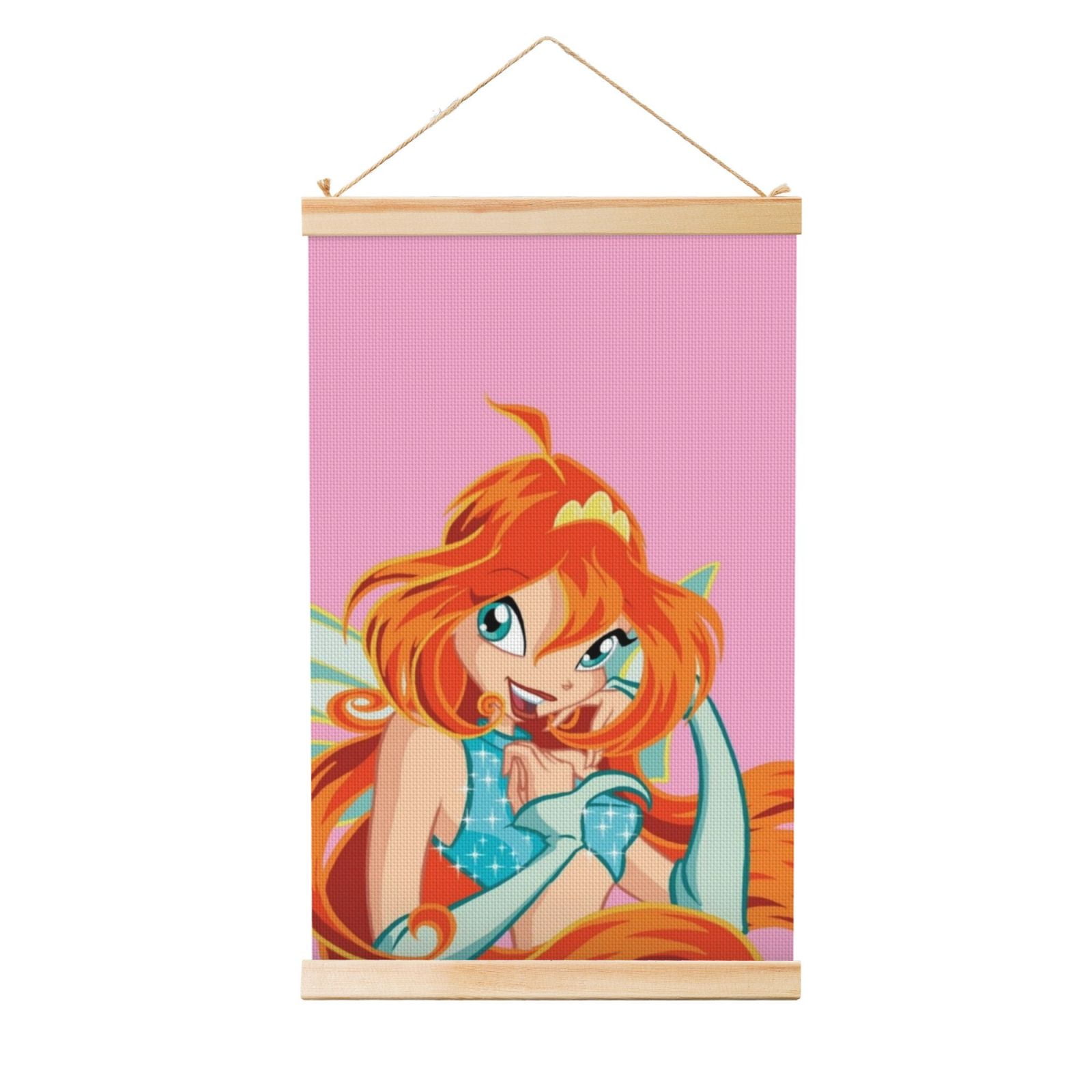Winx Club Poster Canvas Wooden Shaft Hanging Poster Home Decor ...