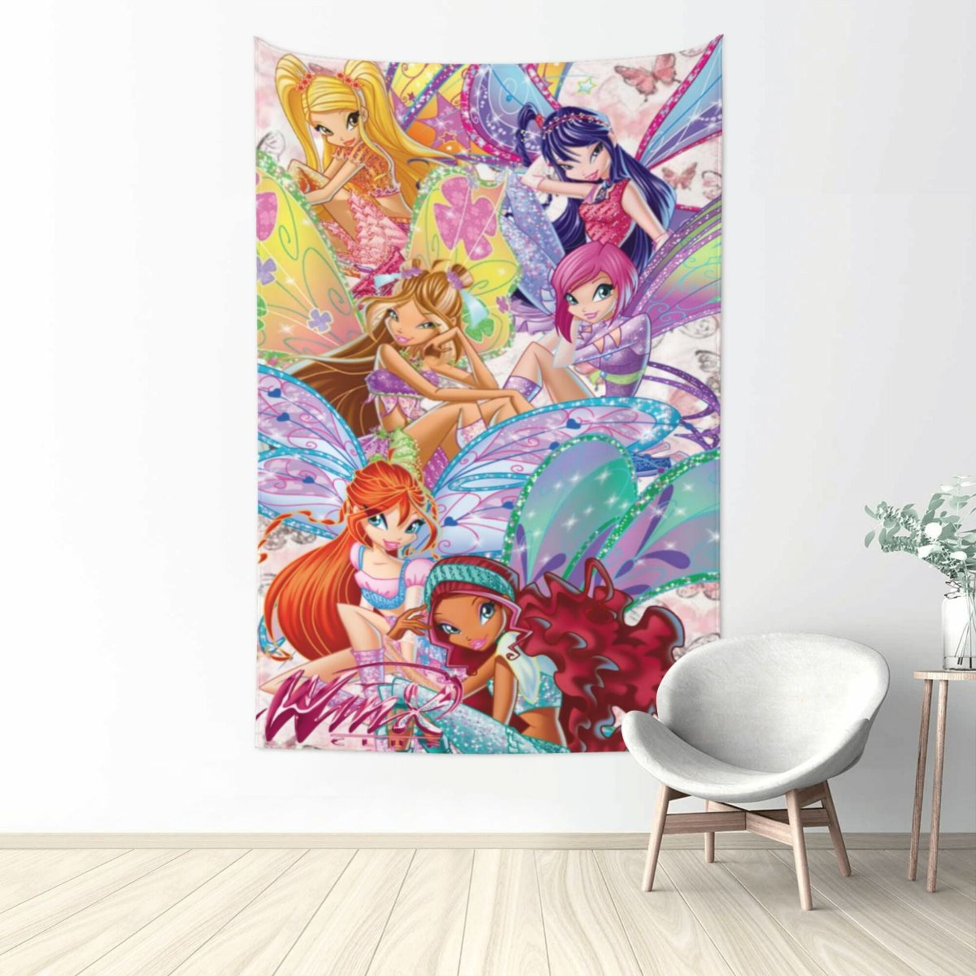 Winx Club Tapestry Wall Hanging, Art Poster Decor Tapestries for ...