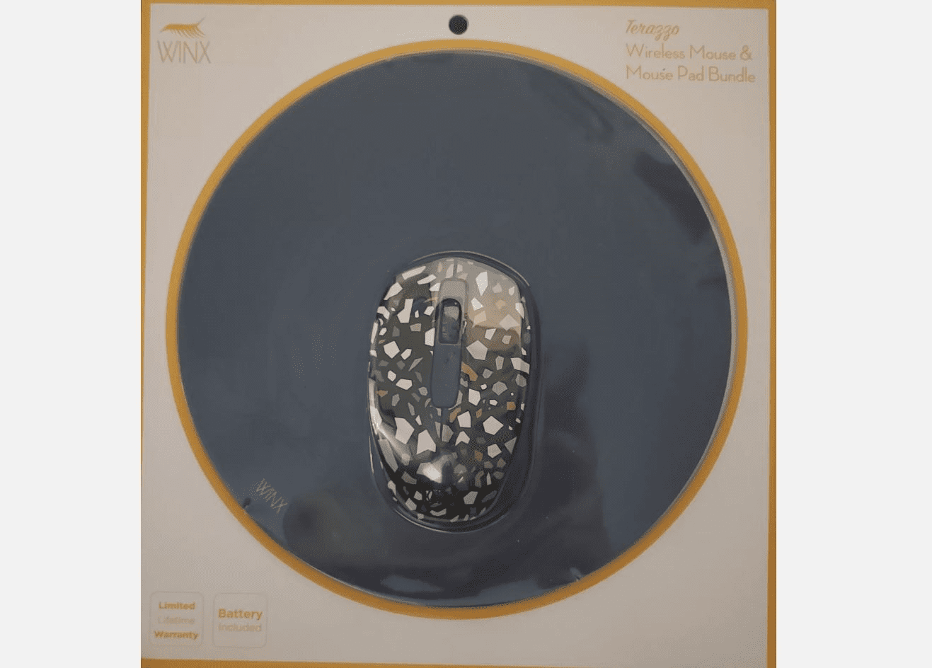 Winx Navy Blue Terazzo Wireless Mouse and Mouse Pad Bundle - Walmart.com