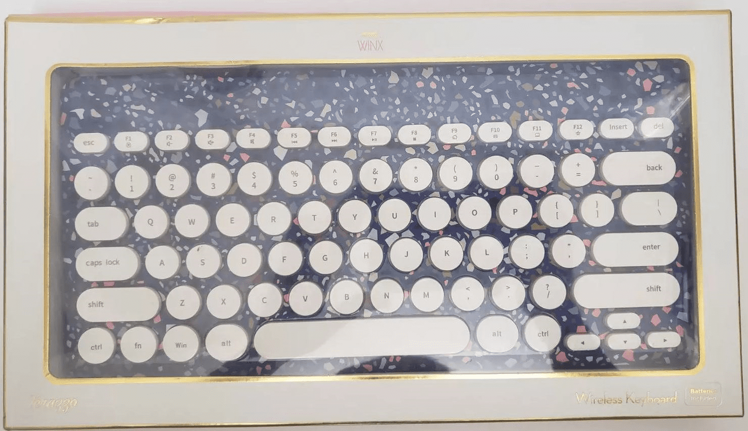 Winx Terazzo Navy Blue Wireless Keyboard WXK300N Easy to Set Up ...