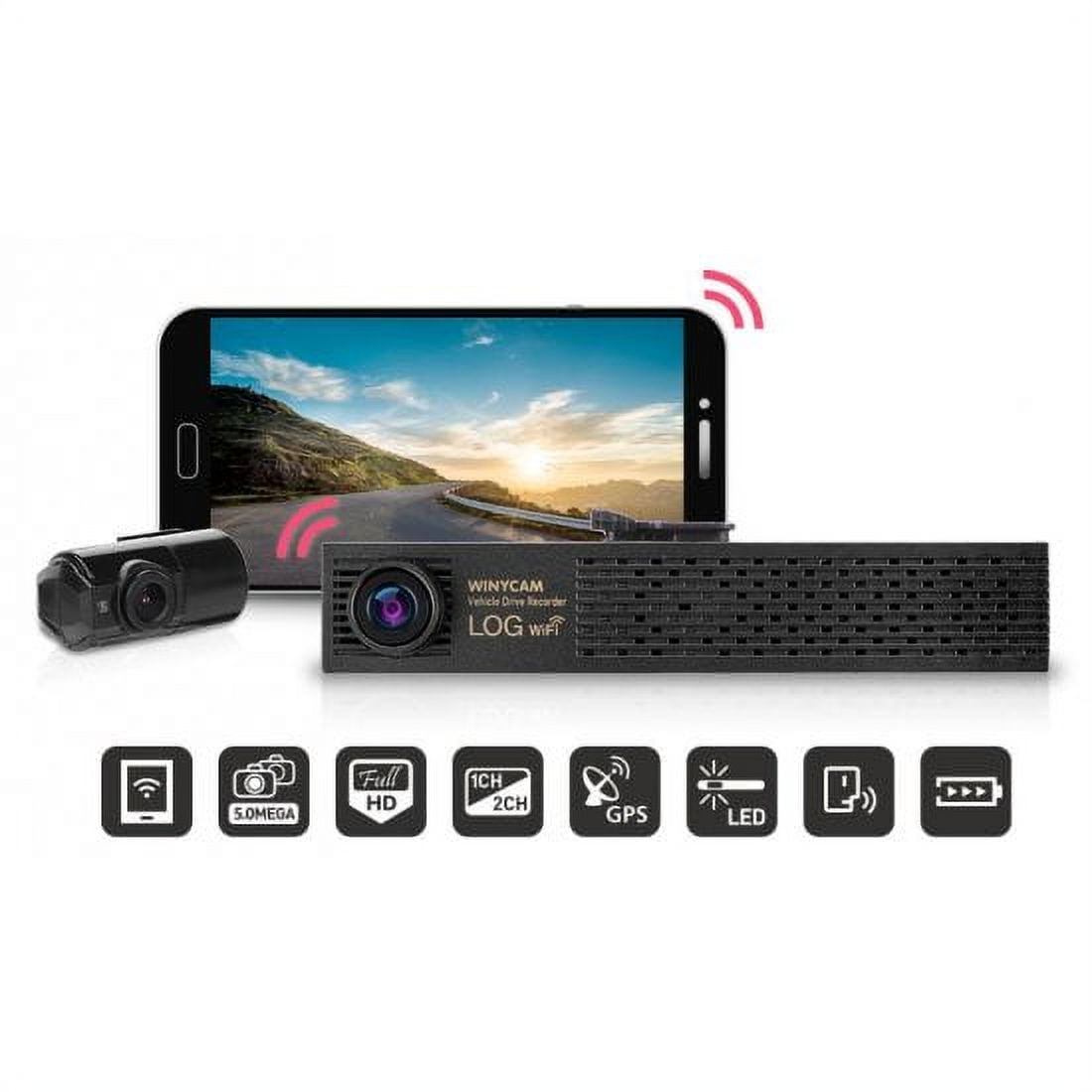 WinyTech 1080P Wi-Fi Car Black box dash cam HD wide Angle Dual cameras ...