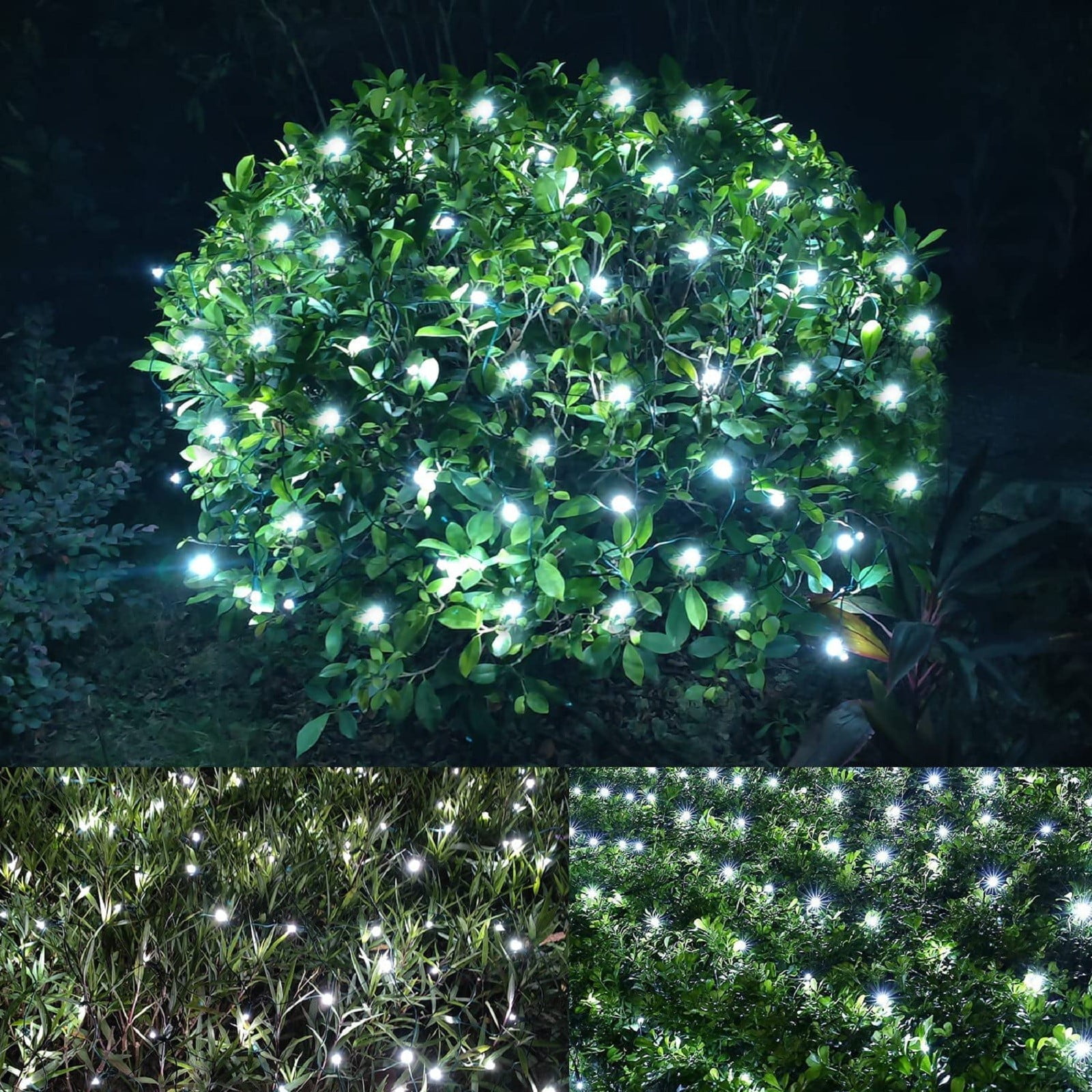 Winysin LED Christmas Net Lights Outdoor Decorations For Bushes 96 LED ...