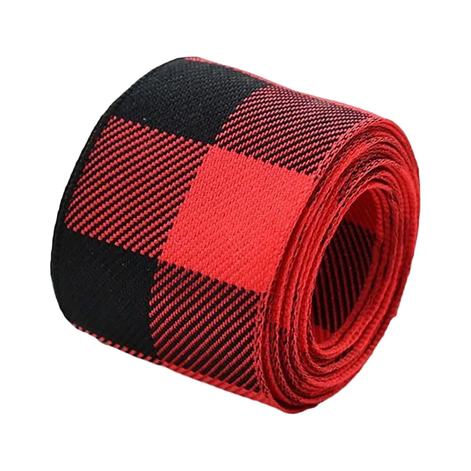 Winysin6m Lattice Christmas Wired Edge Ribbons Black Red Plaid Ribbon ...