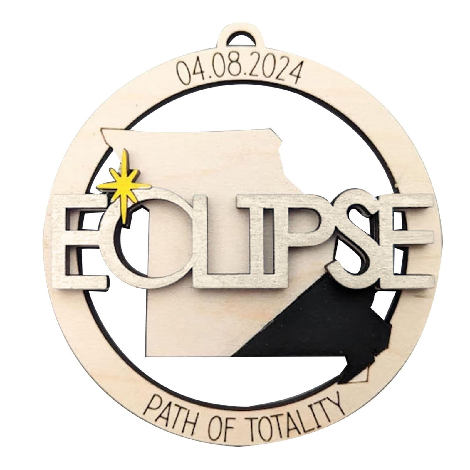WinysinSolar 2024 Ornament Wooden 2024 Keepsake Path Of Totality States ...