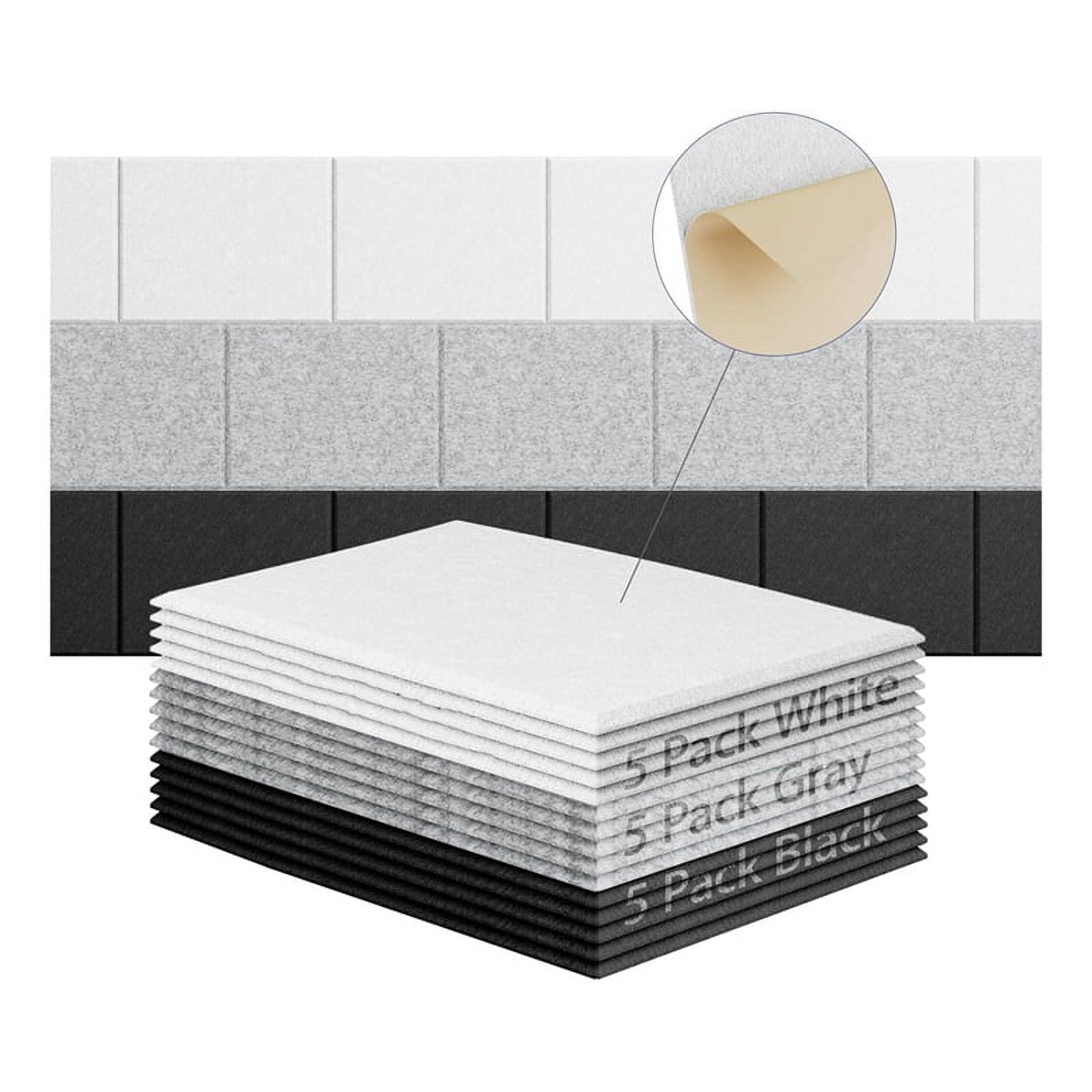 15 Pack 12x8x4 Inch Acoustic Wall Panels, Self-Adhesive Sound Absorbing ...