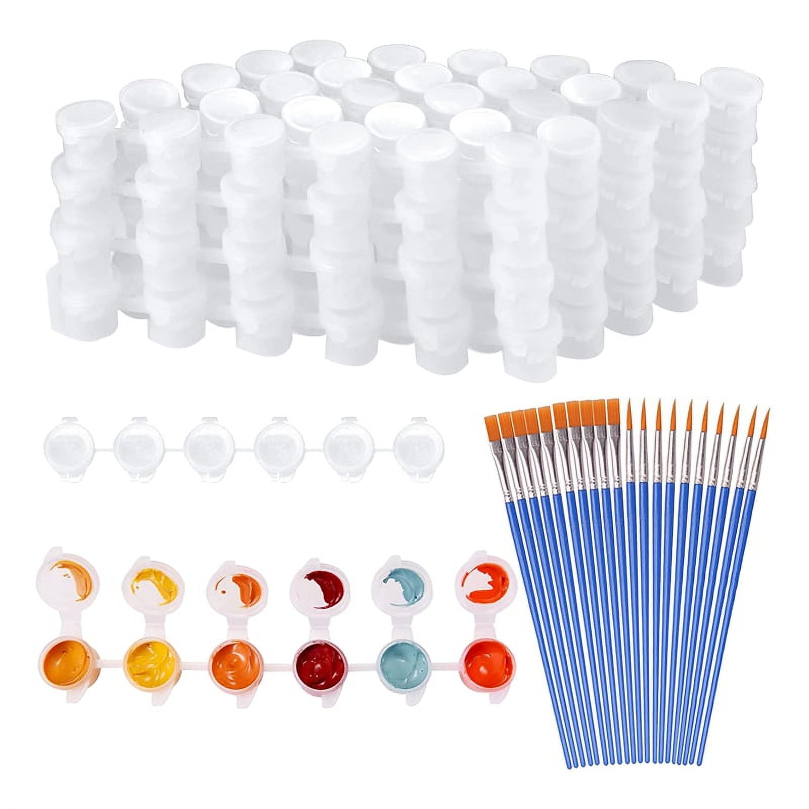 Winyuyby 20 Strips 120 Pots Empty Paint Strips and 20 Pieces Paint ...