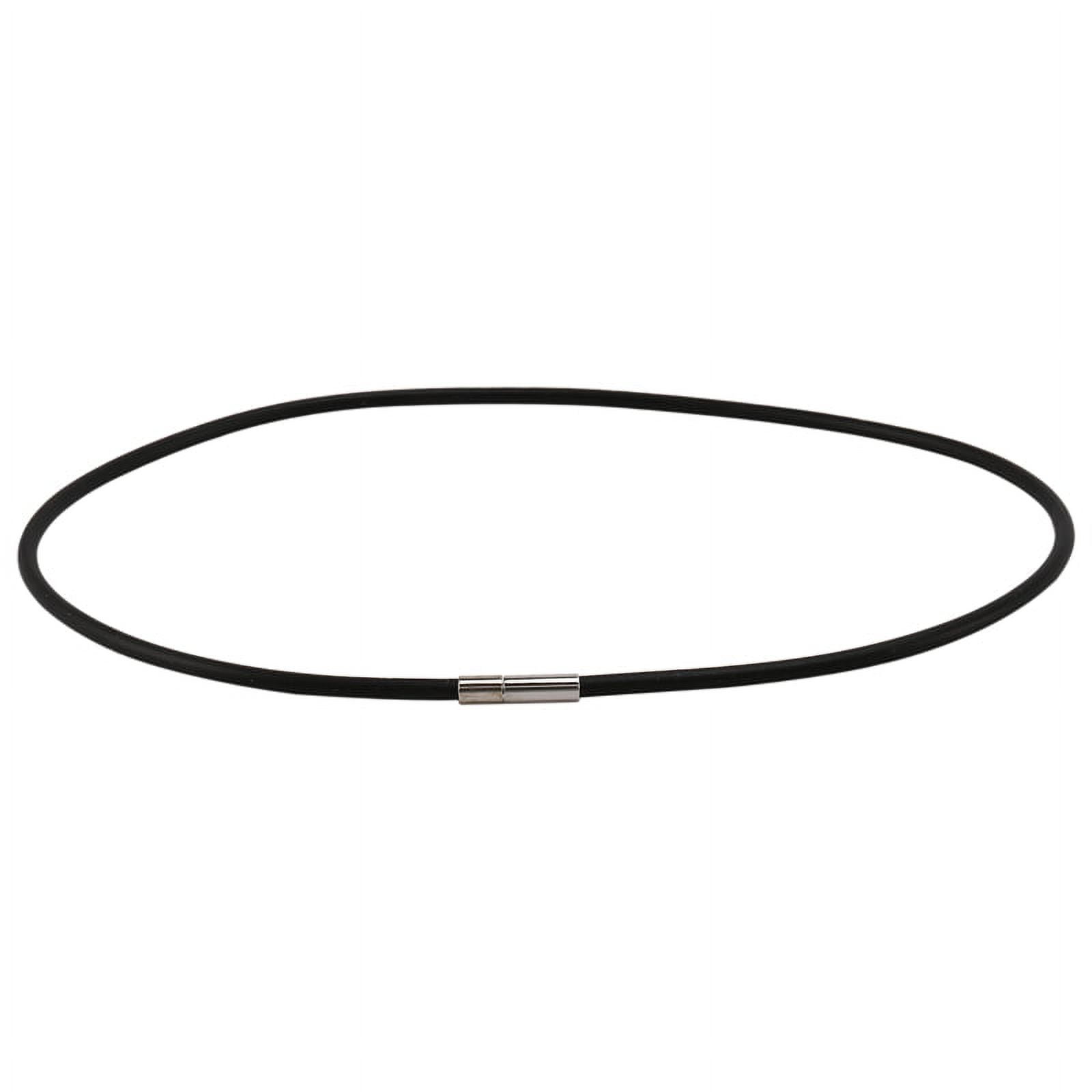 Winyuyby 3Mm Black Rubber Cord Necklace with Stainless Steel Closure ...