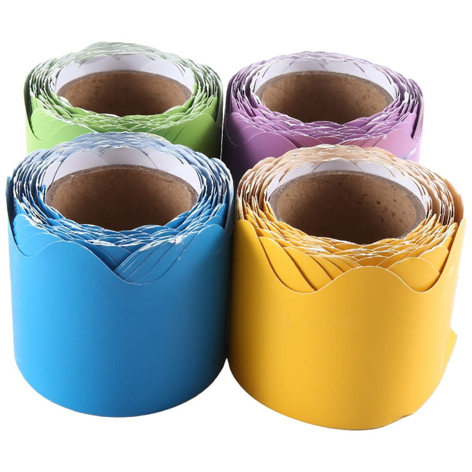 Winyuyby 4Pcs 20M Wavy Border Sticker Bulletin Board Borders Rainbow ...