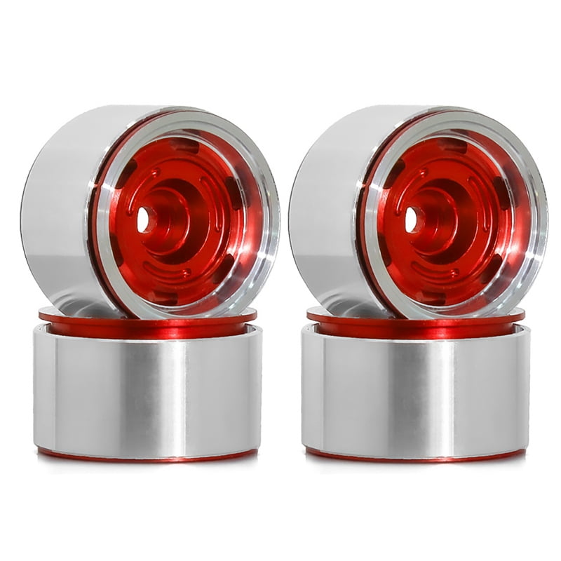 Winyuyby 4Pcs Metal 1.0In Beadlock Wheel Rim Wheel Hub for 1/18 1/24 RC Crawler Car Axial SCX24 ...