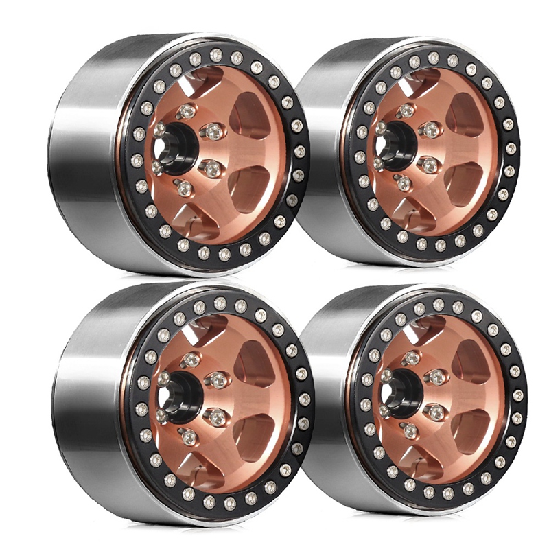 Winyuyby 4pcs Metal 1.9inch Beadlock Wheel Rim Wheel Hub for 1/10 RC Crawler Car Axial SCX10 Pro ...