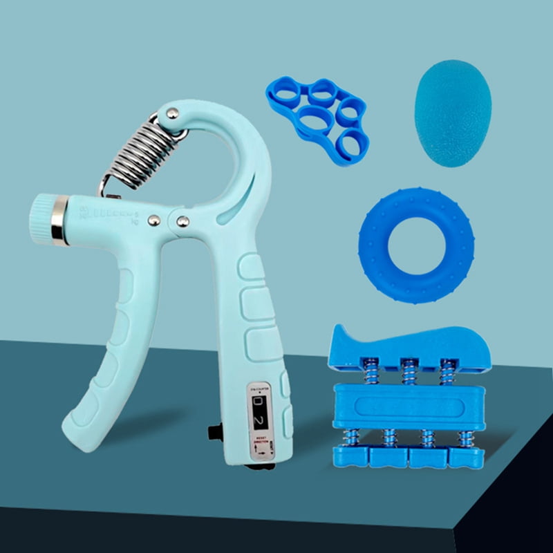 Winyuyby 5Pack Grip Strength Trainer Kit Adjustable Count Hand Grip Set ...