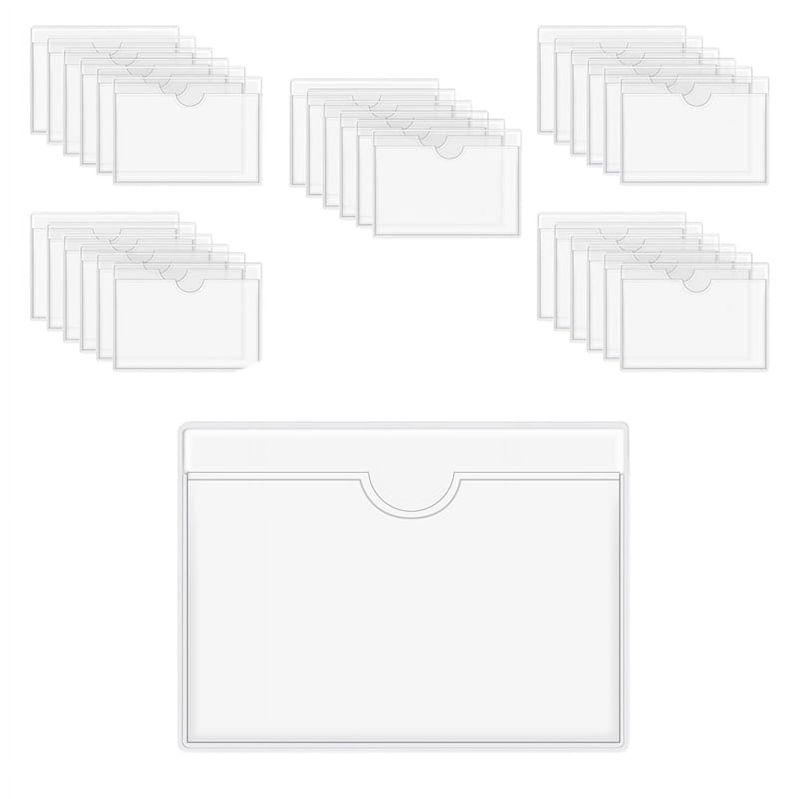 Winyuyby 60Pcs Self-Adhesive Label Holder Card Pockets Label Holder ...