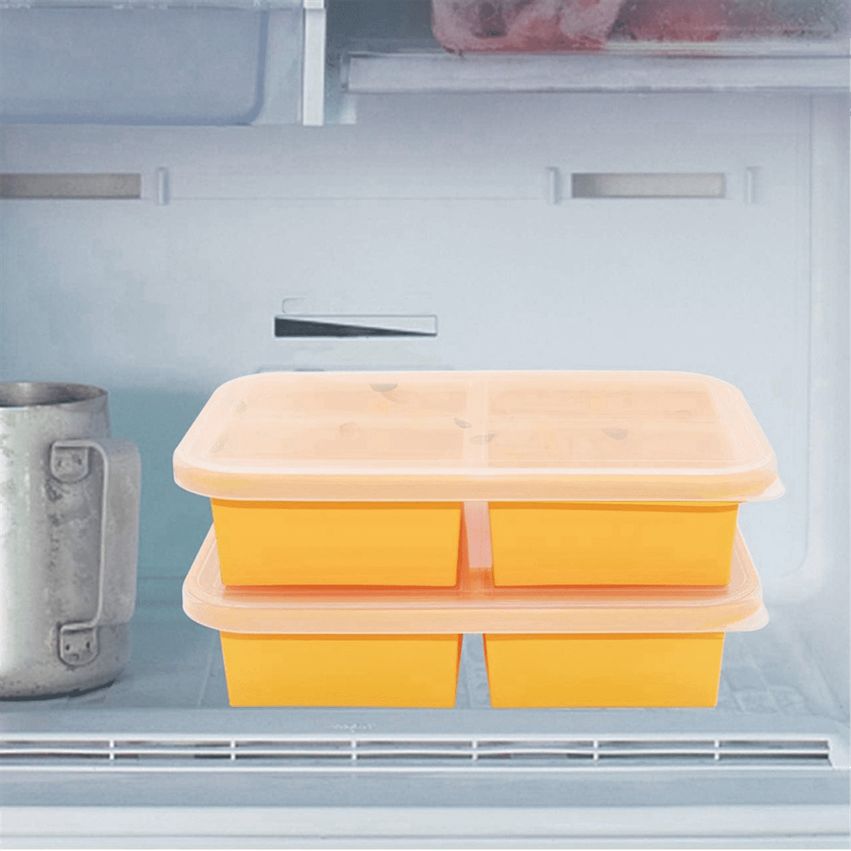 Winyuyby Cup Silicone Freezing Tray with Lid,2 Pc ,Easy-Release ...