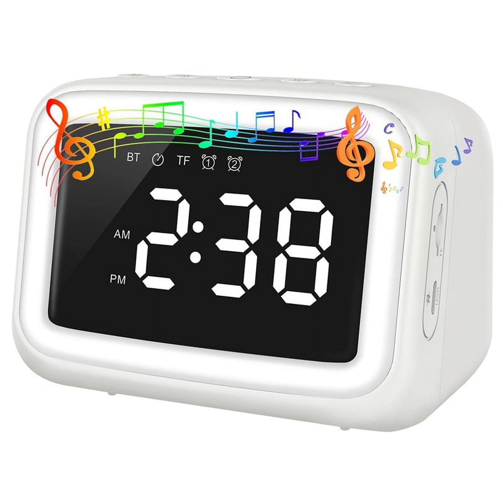 Winyuyby Kids Alarm Clock with Bluetooth Speaker for Bedroom, Ok to ...