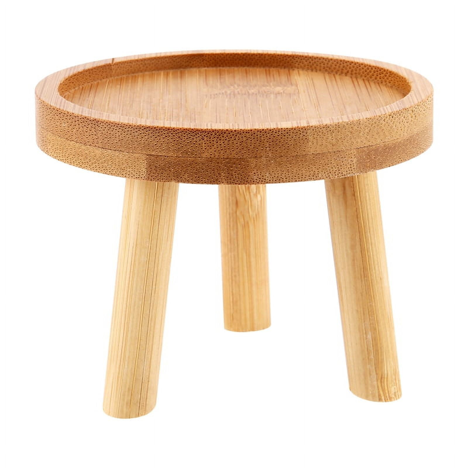 Winyuyby Wooden Plant Stand, Flower Pot Base Holder Stool High Round ...