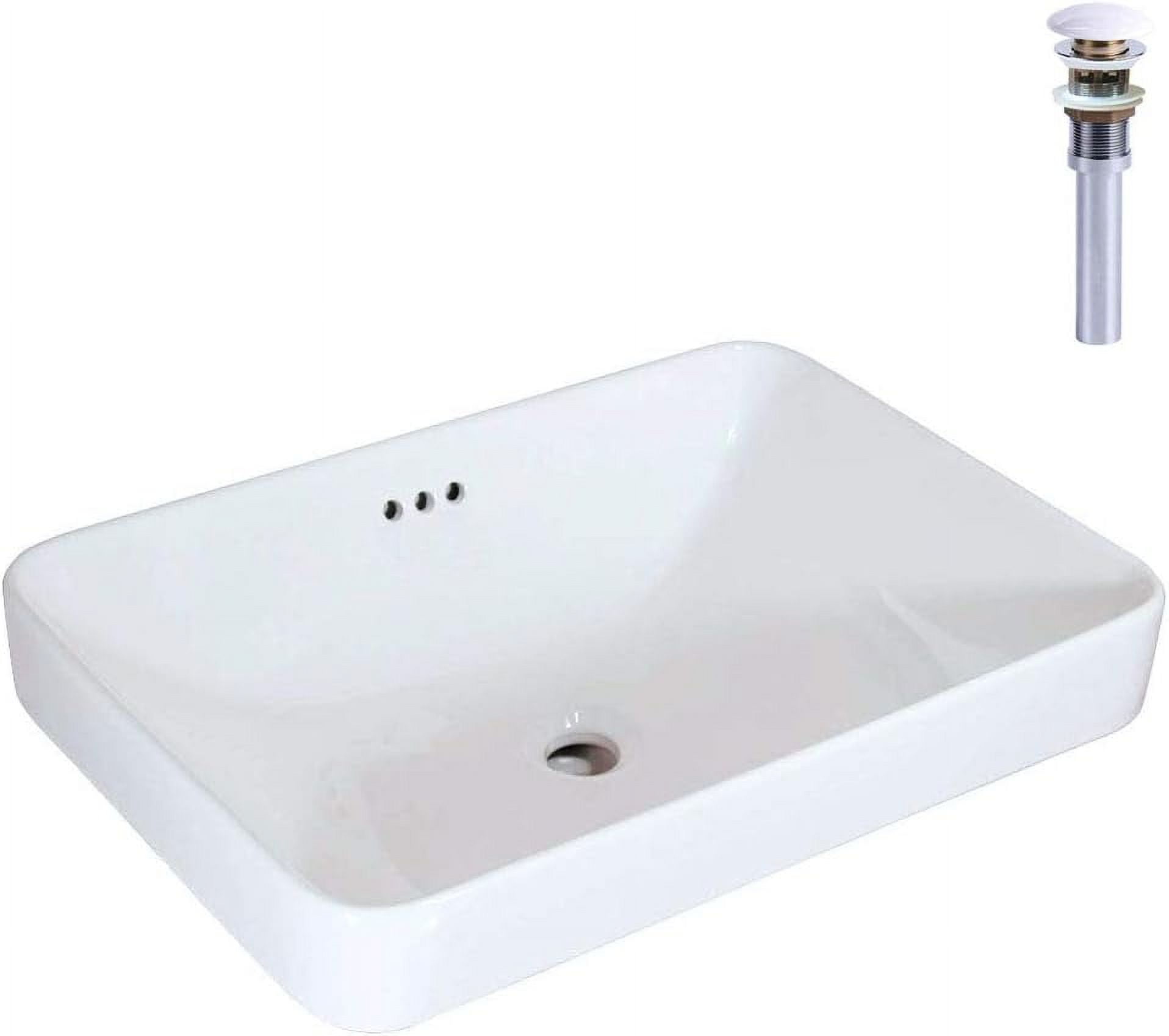 Winzo WZ6174 Drop-in Bathroom Sink, Modern Design, Semi-recessed Vessel ...