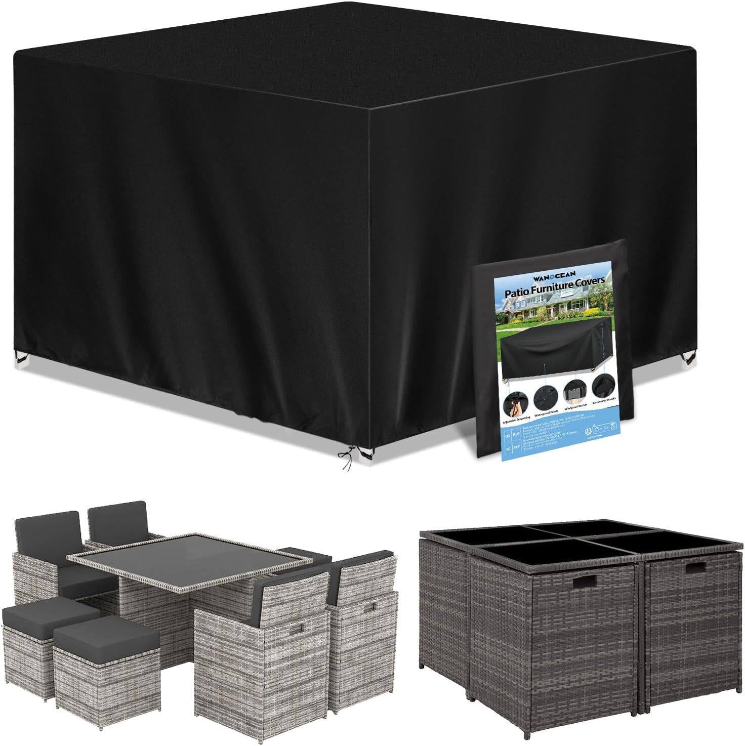 Winzwon Patio Furniture Covers Waterproof, Patio Table Cover Rectangle ...